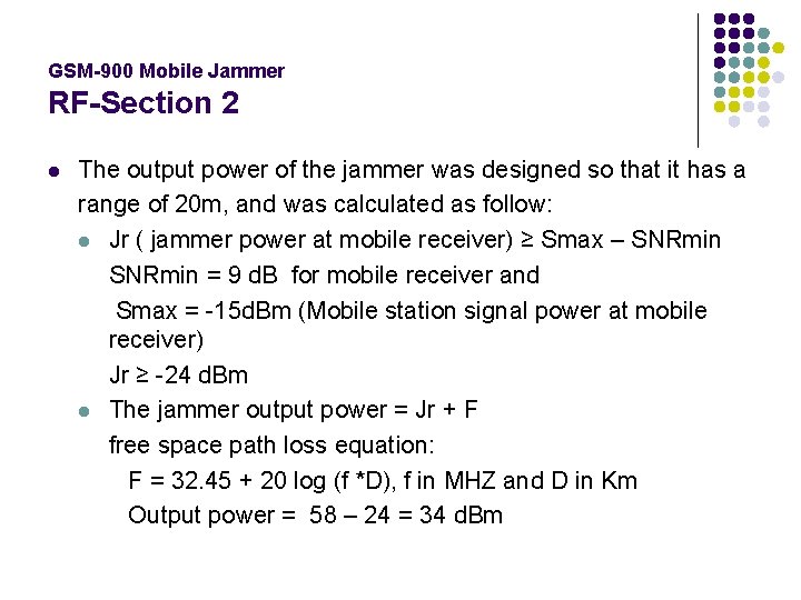 GSM900 Mobile JAMMER EE 592 Graduation Project Ahmad