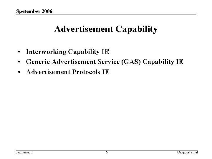 Spetember 2006 IEEE 802 11 u Network Selection