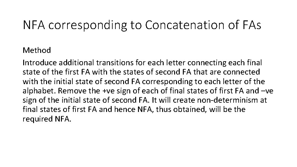NFA and Kleenes Theorem It may be observed