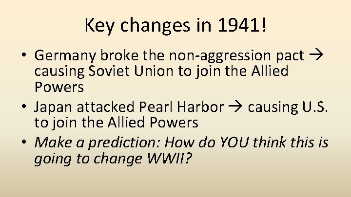 World War II in Europe Key events leading