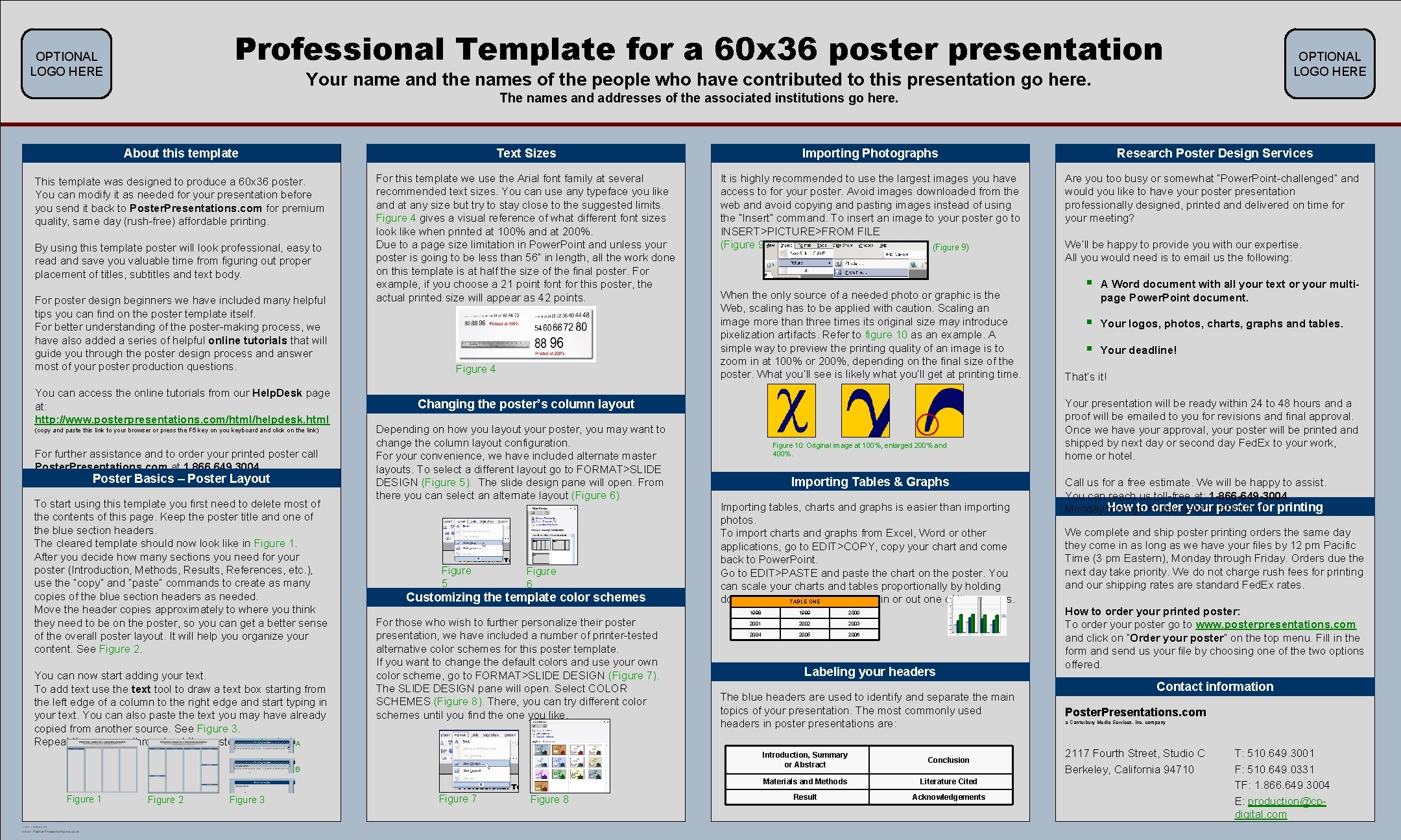 Professional Template for a 60 x 36 poster