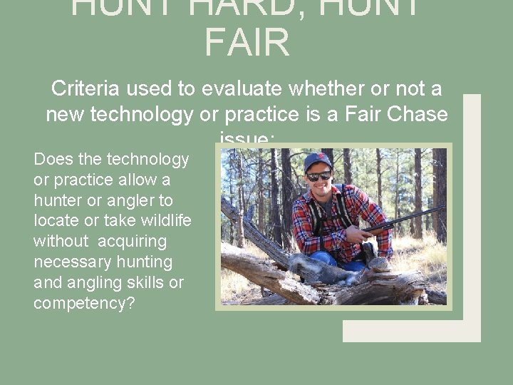 ARTICLE 3 Taking and Handling Of Wildlife HUNT