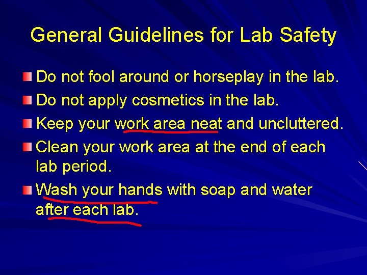 Laboratory Safety Laboratory Skills p 1024 1027 Safety
