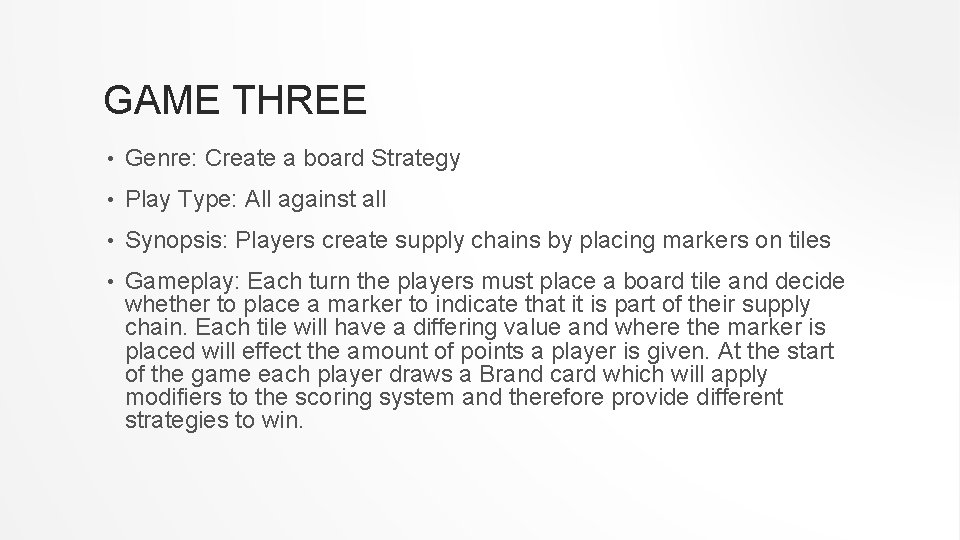 GLOBALISATION Game Ideas RESEARCH Existing games with theme