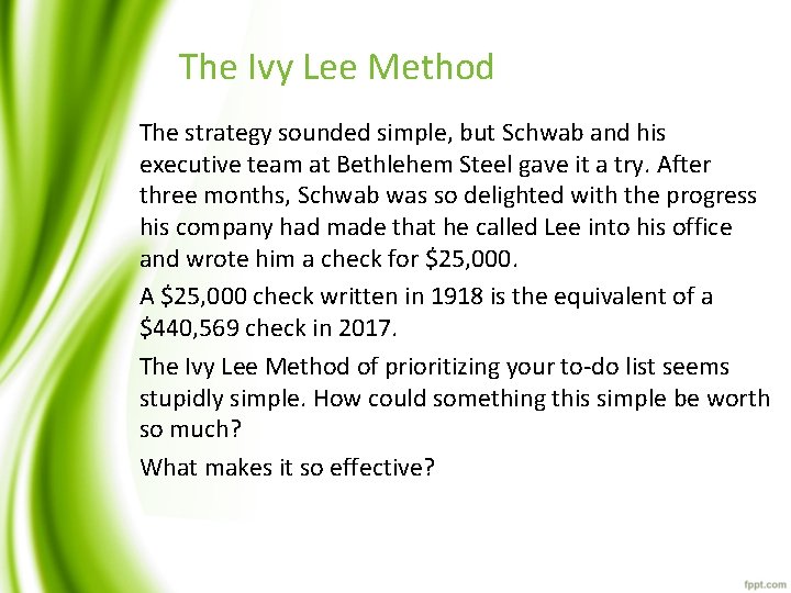 Ivy lee Method of Task Management Overview by