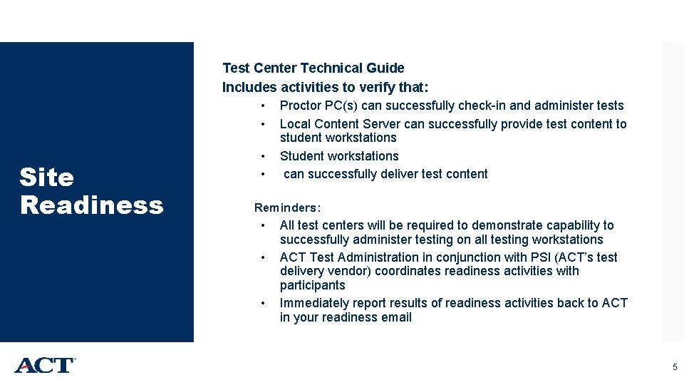 International Computer Based Testing Test Center Training Test