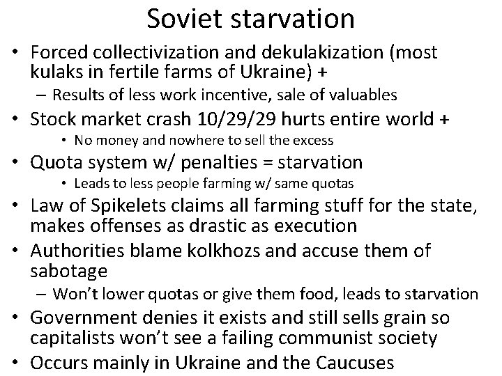 The Bloodlands part I Soviet expansion and famines