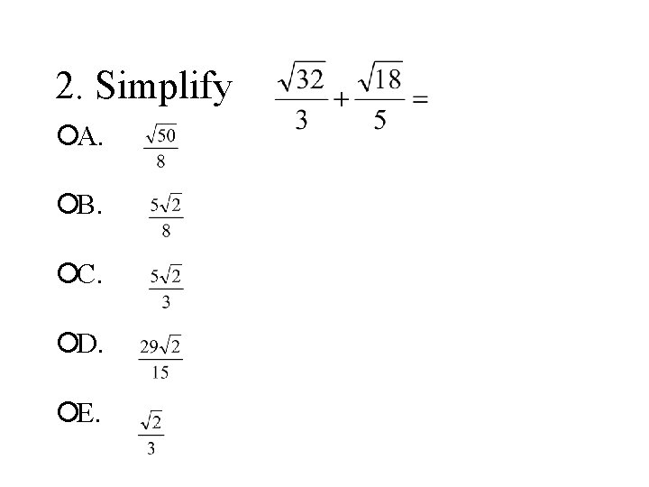 COMPASS Algebra Practice Test 7 This practice test