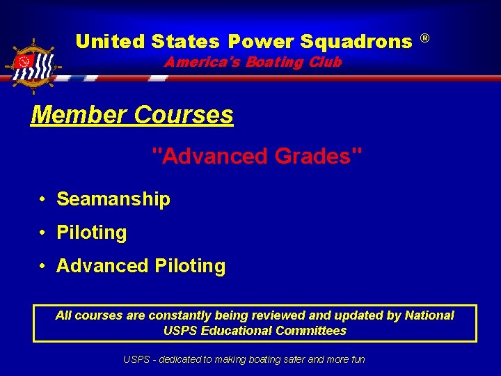 United States Power Squadrons Americas Boating Club Sail