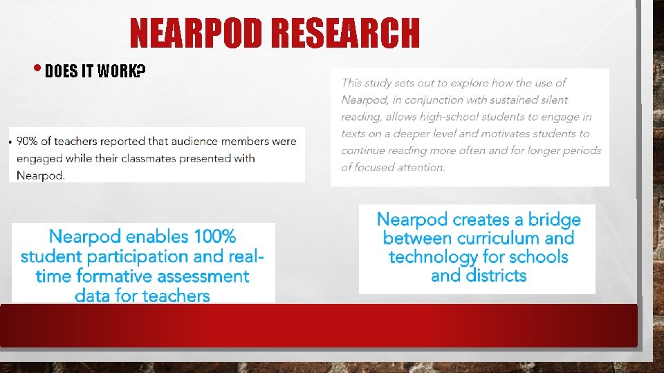NEARPOD PURPOSE NEARPOD IS A PRESENTATION TOOL THAT