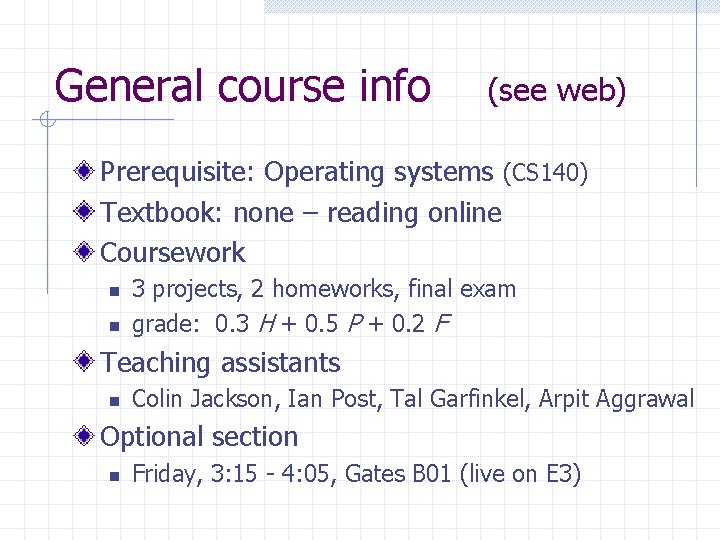Spring 2007 CS 155 Computer Security Dan Boneh