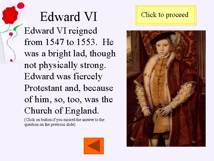 Click to proceed The Tudor Monarchs an overview