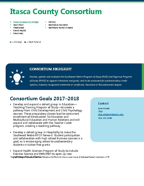 Itasca County Consortium Itasca Community College Deer River