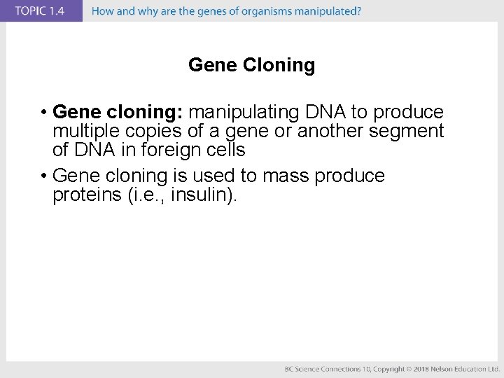 BC Science Connections 10 Unit 1 DNA is