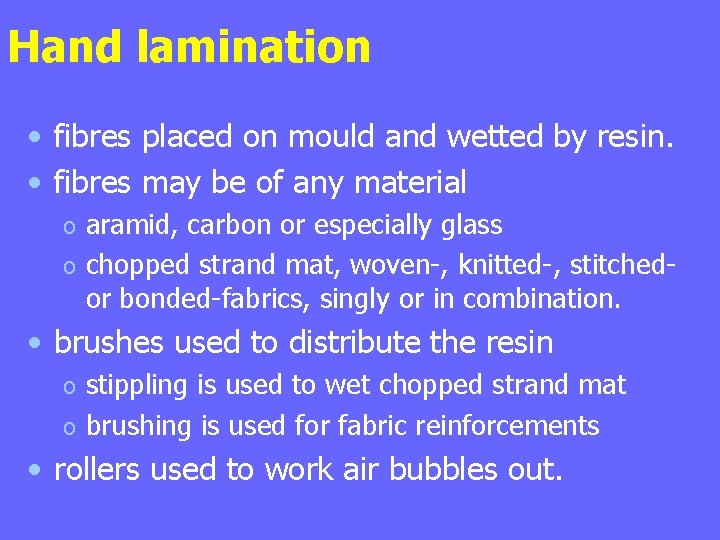 UNIT III Composite Thermosetting Resin based Manufacturing Process