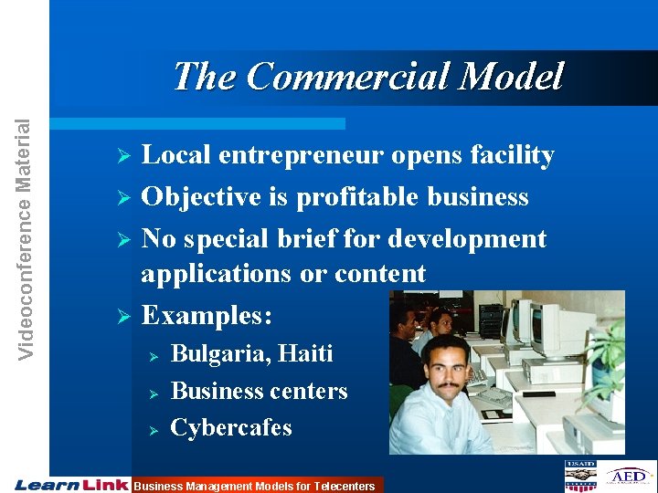 Videoconference Material Business Management Models for Telecenters ...