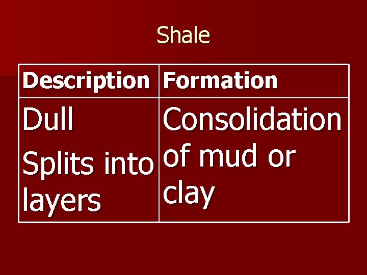 The Rock Cycle Sedimentary Rocks that form when