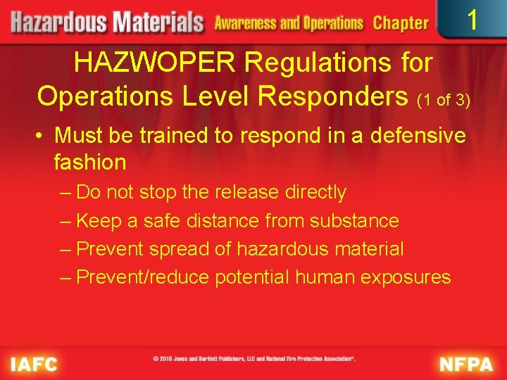1 Hazardous Materials Overview 1 Objectives 1 of