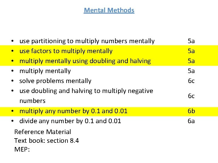 Mental Methods use partitioning to multiply numbers mentally