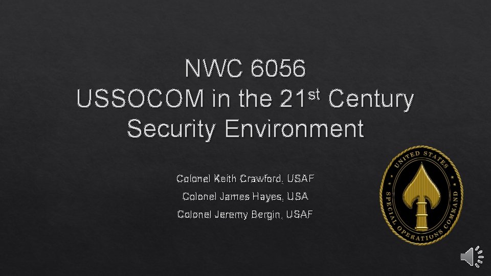 NWC 6056 st USSOCOM in the 21 Century
