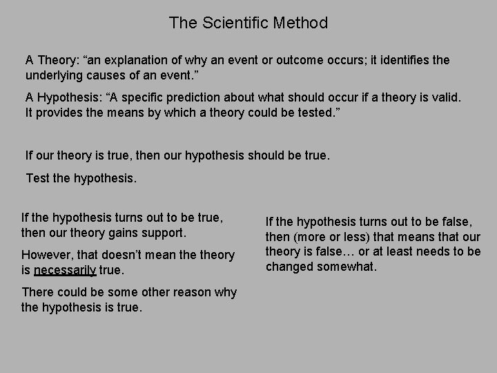 The Scientific Method A Theory an explanation of
