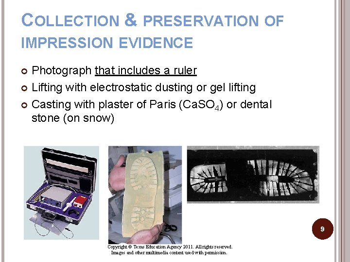 TRACE EVIDENCE FOOTWEAR TIRE IMPRESSIONS Forensic Science Copyright