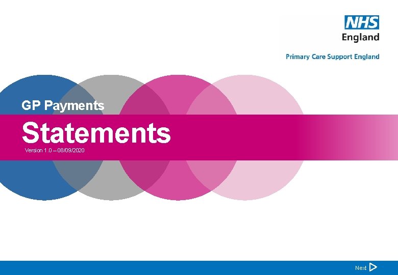 GP Payments Statements Version 1 0 08092020 Primary
