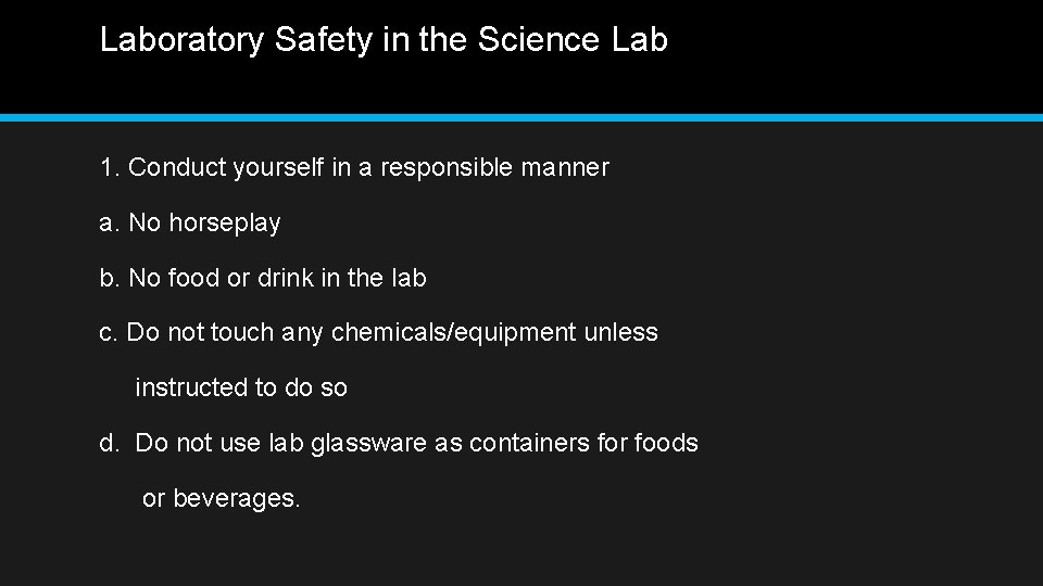 Lab Safety Rules Ms Mac Cormack Laboratory Safety