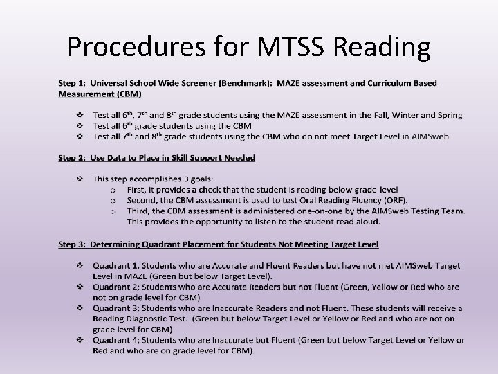 MTSS and AIMSweb Pittsburg Community Middle School Shay