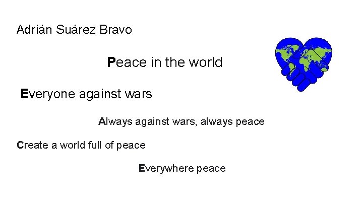 ACROSTIC POEMS FOR PEACE by the students of