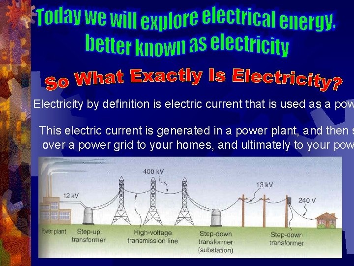 Electricity by definition is electric current that is