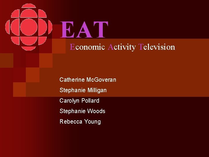 EAT Economic Activity Television Catherine Mc Goveran Stephanie
