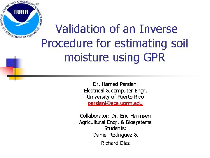 Validation of an Inverse Procedure for estimating soil