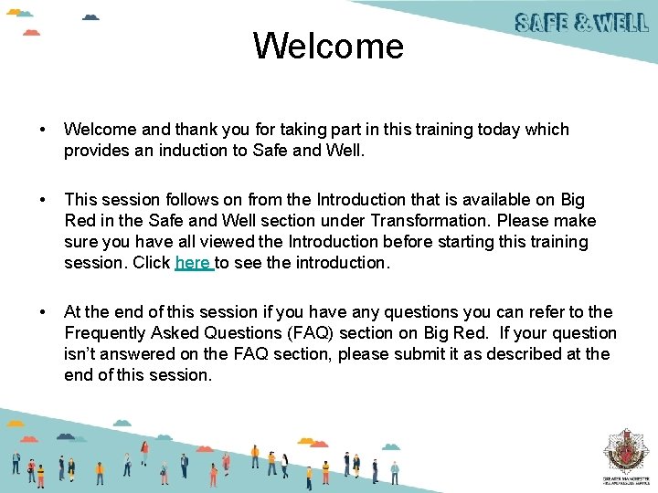 Welcome Welcome and thank you for taking part
