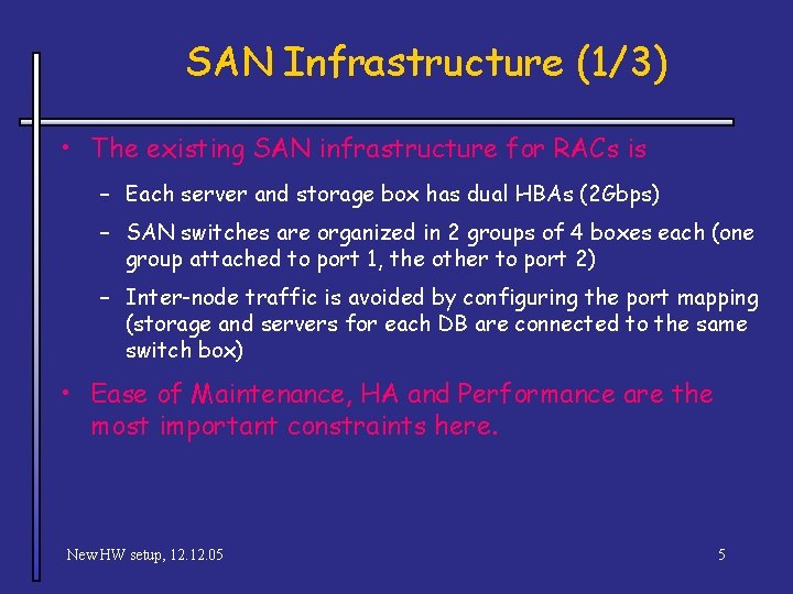 Physics Database Services New DB Servers Setup Luca