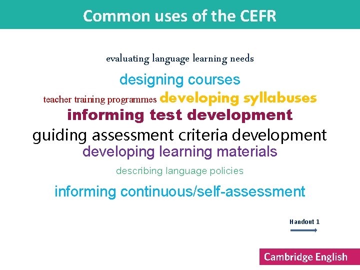 CEFR Familiarisation Training Lower Secondary Katy Salisbury Overview