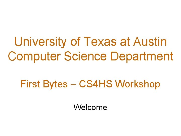 University of Texas at Austin Computer Science Department