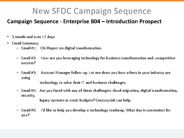 New SFDC Campaign Sequence Enterprise B 04 Introduction