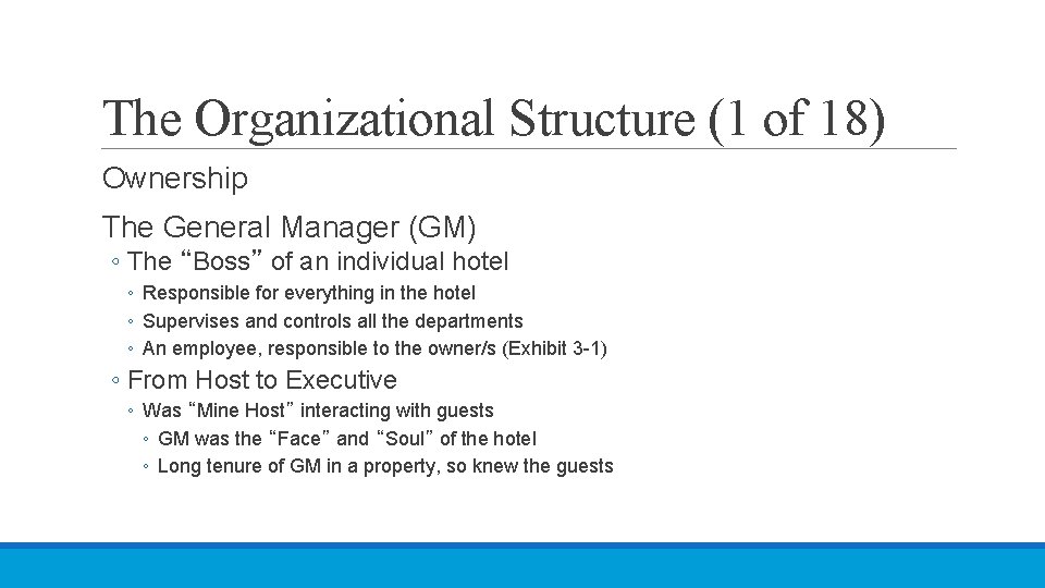 Chapter 3 Hotel Structure The Organizational Structure 1