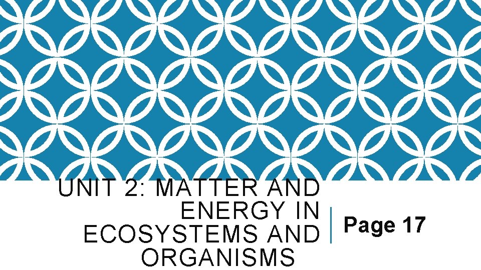 UNIT 2 MATTER AND ENERGY IN Page 17