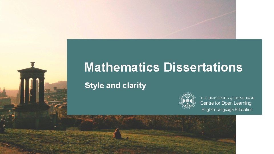 Mathematics Dissertations Style and clarity English Language Education