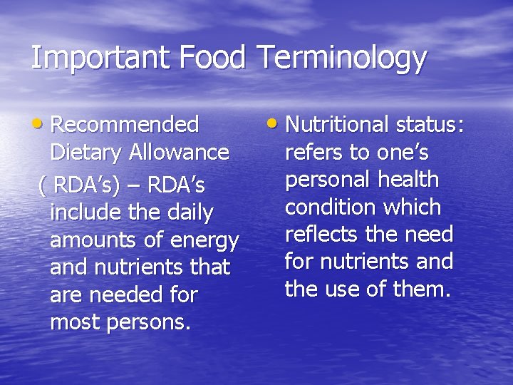Introduction to Food and Nutrition By Mr S