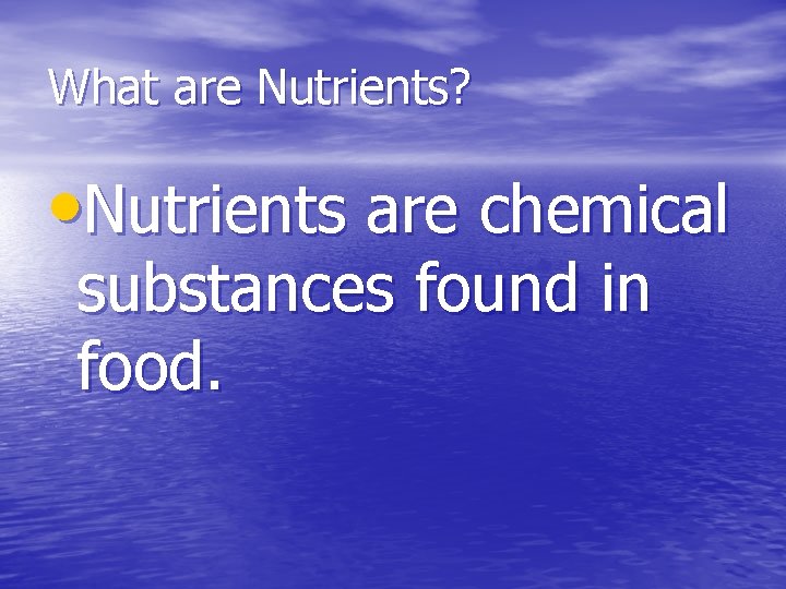 Introduction to Food and Nutrition By Mr S