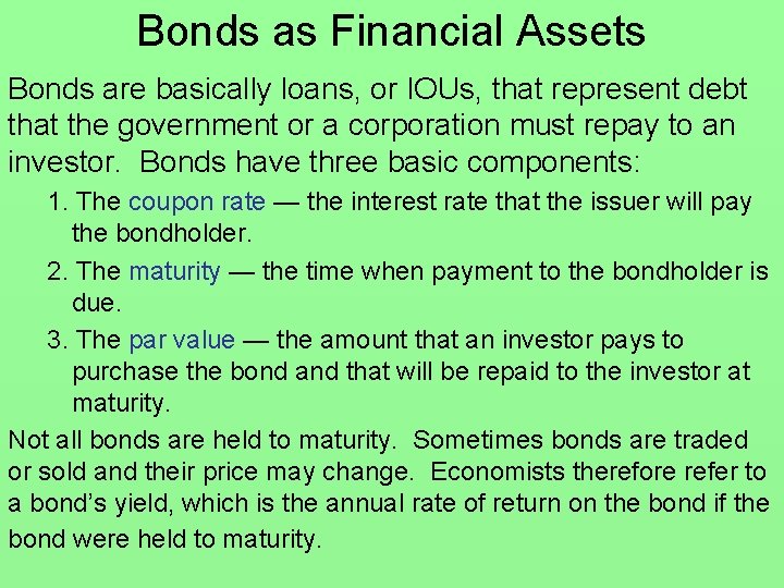 Financial Markets Chapter 11 The Financial System Bear
