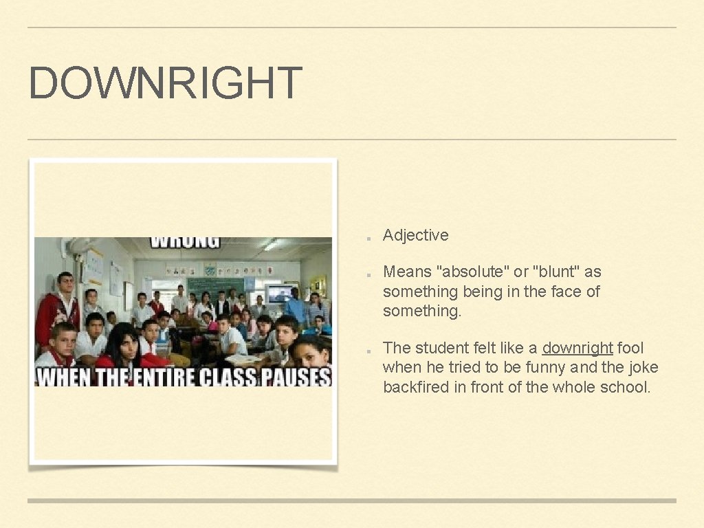 VOCABULARY LIST THREE ENGLISH 1 ANIMATED Adjective Means