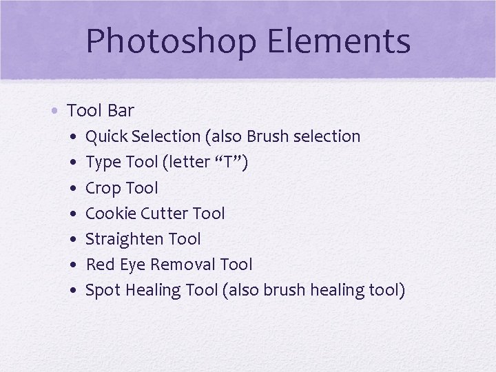 Photoshop Elements Introduction Getting to Know Photoshop Elements