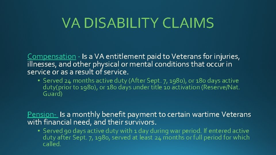 LIFE CYCLE OF A VA CLAIM Brittany Link