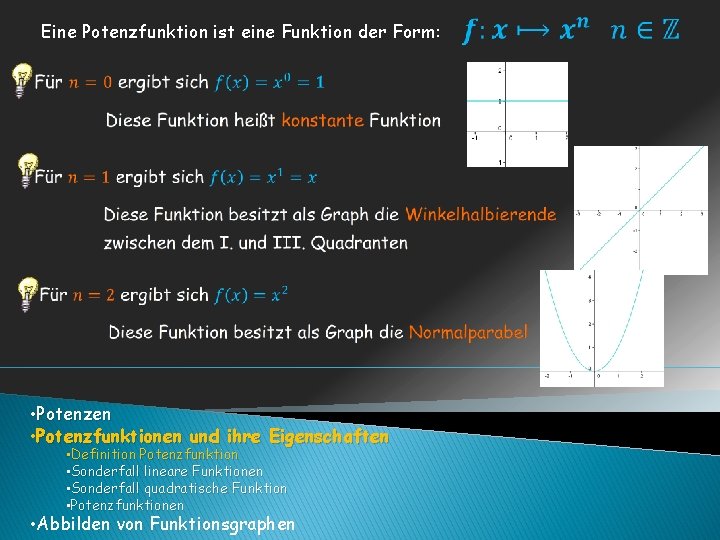 Potenzgesetze Potenzen Potenzfunktionen Abschnitt I und Potenzen ...