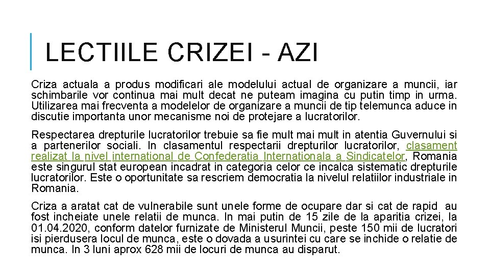 LECTII INVATATE DUPA PANDEMIA COVID Blocul National Sindical