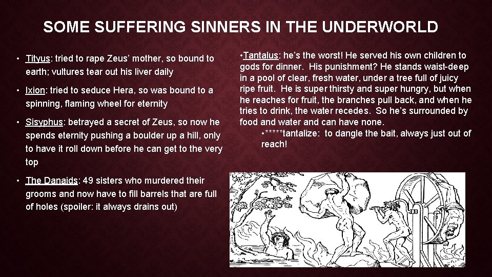 DANTES INFERNO Visions of Hell THE GREEK UNDERWORLD